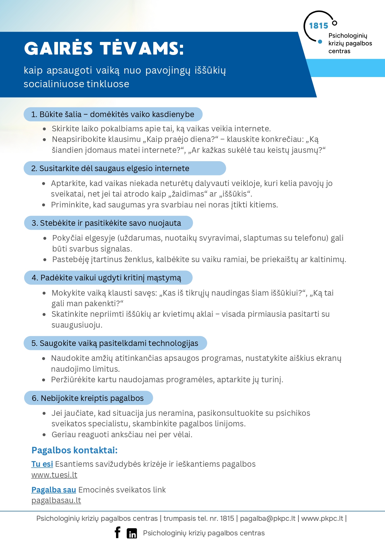 Aktualu tėvams | Vilniaus Radvilų gimnazija